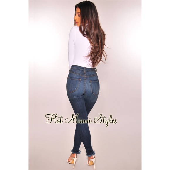 Hot Miami Styles | Tops | Hot Miami Styles White Ribbed Knit Bodysuit ...
